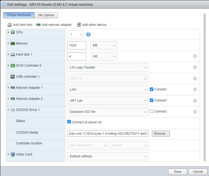 vyOS Firewall and Router Installation and Configuration in ESXi - Mike ...